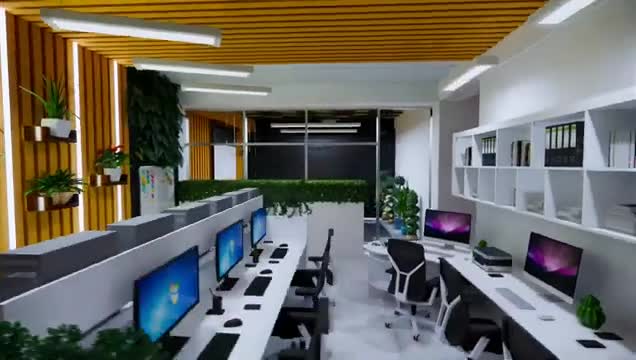 Revit office interior design, workspace, office room design, office ...