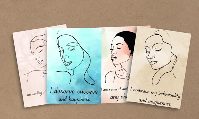 Custom printable affirmation cards your etsy shop by Shishilian | Fiverr