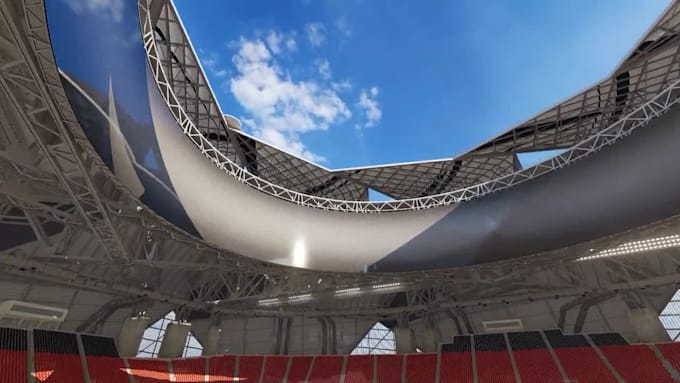 Create 3d stadium animation, stadium visualization, football arena, soccer field by ...