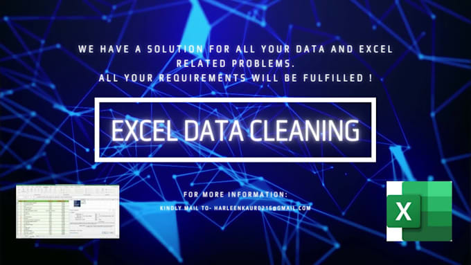 Do ms excel data cleaning, organizing, data entry work and much more by Harleenkaur0603 | Fiverr