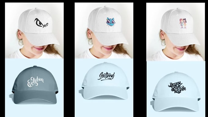 Create illustrated unique cap or hat designs with mockup by ...