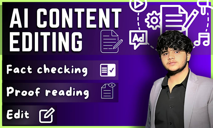 Do ai proofreading, rewrite and edit ai generated content by fact checking by Hamadalii | Fiverr