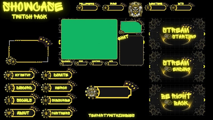 Make a custom streaming overlay pack by Tpartywzombies | Fiverr