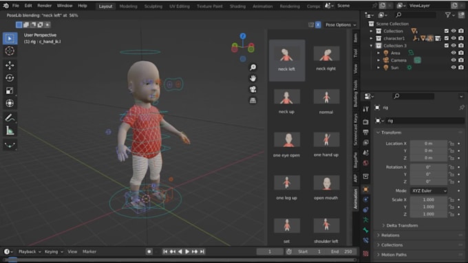 Do 3d character rigging professionally using blender by Zaheerabbas477 | Fiverr