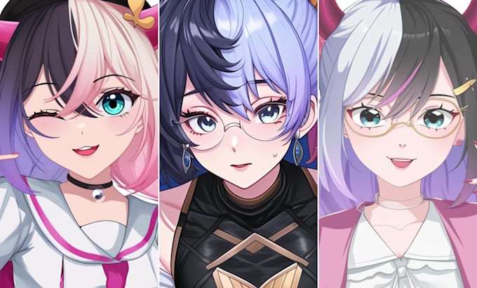 Draw original character, pfp, fanart, vtuber, concept art in anime ...