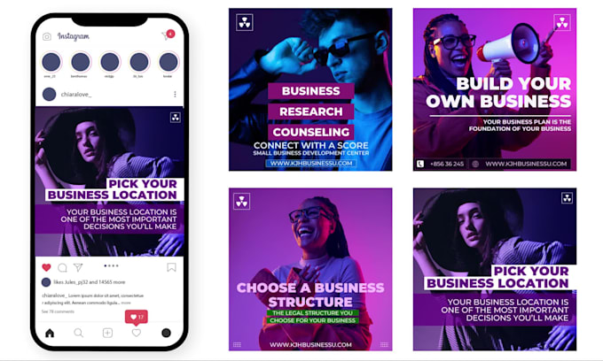 Provide 2 static and animated social media post design, gif animation ...