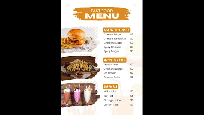 Design professional eye catchy menu design for you within 24 hours by ...