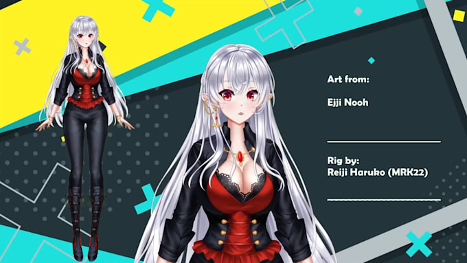 Design vtuber live2d model for vtuber kanji, hanzi ready to rig