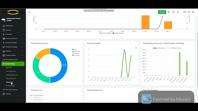 Create a hotel management system website, an admin panel with ical ...