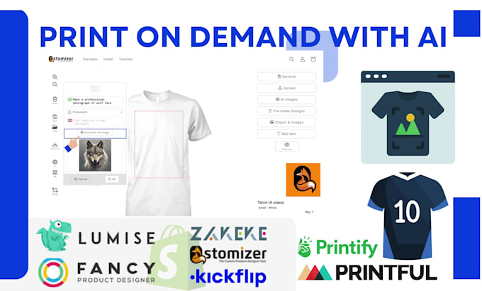 Create a shopify print on demand store with ai powered product designer by Muazamkhan007 | Fiverr