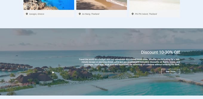 Create a travel website with html and css by Thewaffle_03 | Fiverr