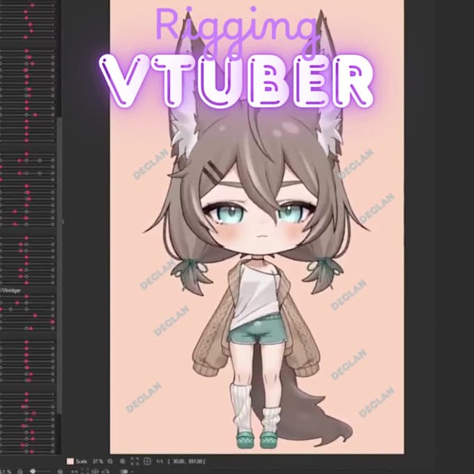 Rig anime vtuber model live2d vtuber rigging vtuber commission for stream