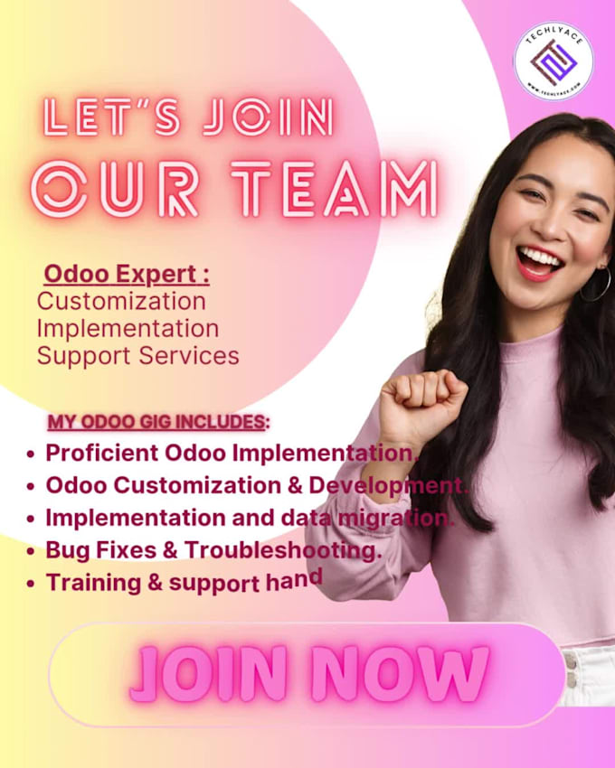Be your odoo expert for customization and support services by Techlyace | Fiverr