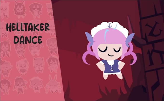 Haz el lindo baile minimalista del personaje helltaker que quieras.