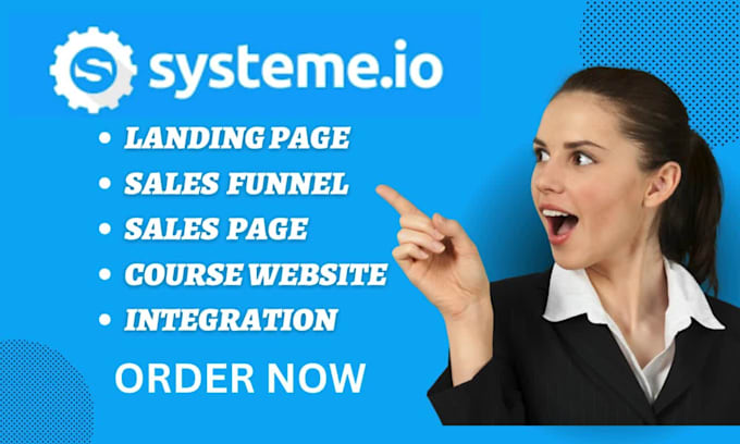 Create systeme io sales funnel, landing page in systeme io, ghl va by ...