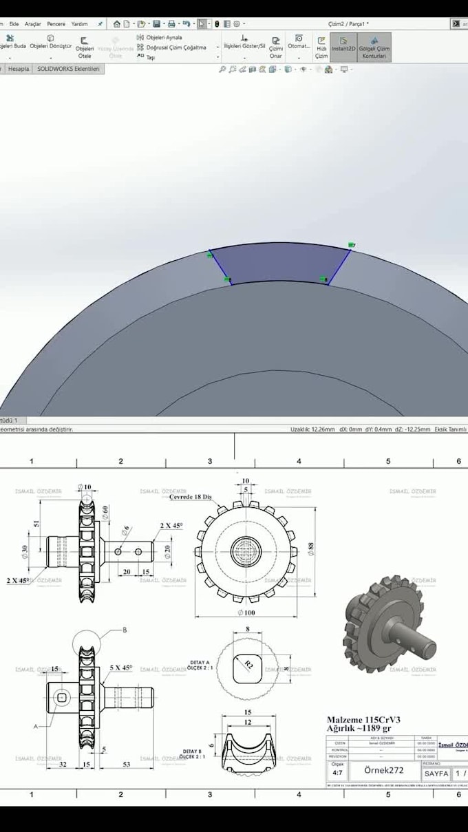 Design 3d mechanical parts and 2d drawings using solidwork by ...