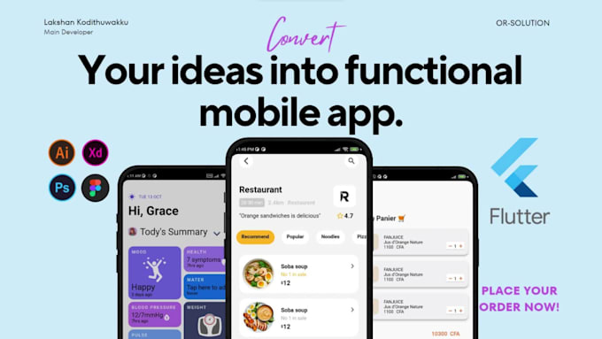 Convert figma or xd ui to flutter mobile app by Orsolution | Fiverr Convert figma or xd ui to flutter mobile app by Orsolution | Fiverr