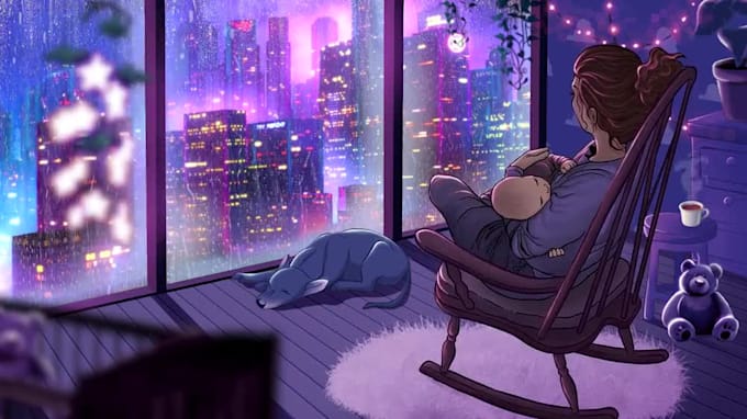 Lofi loop animation short animation animated gifs and music video lofi ...