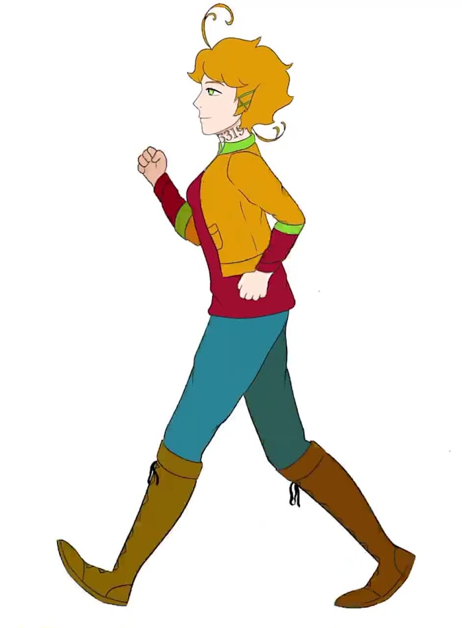 Create a looping character animation gif in a cartoon style by ...