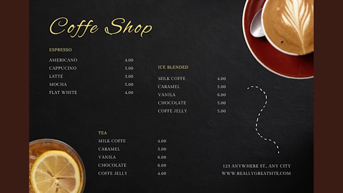 Design premium coffee shop menu professionally by Theodorusudi | Fiverr