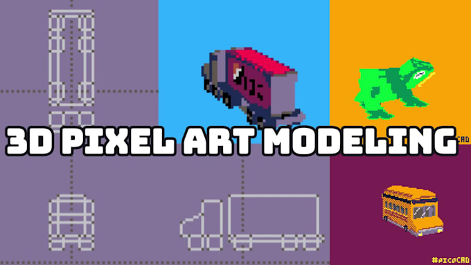 Create a 3d pixel art model in picocad by Nathanflood115 | Fiverr