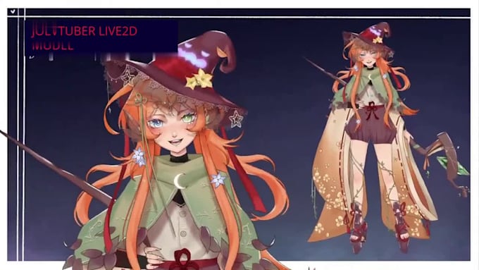 Draw veadotube mini live2d vtuber anime character model 2d rigging ...