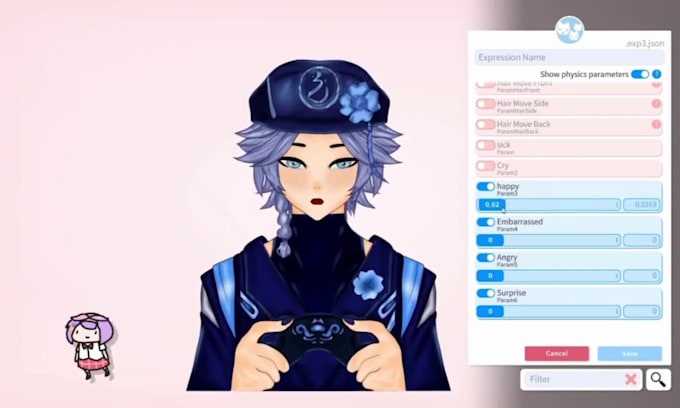 Design 2d vtuber model, live2d vtuber model, vrchat rigging vtuber ...