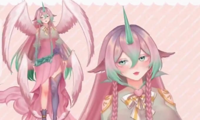 Draw male and female 2d vtuber design, live2d vtuber model vtuber ...