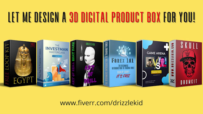 Design the cover of your digital product in a 3d box by Drizzlekid | Fiverr