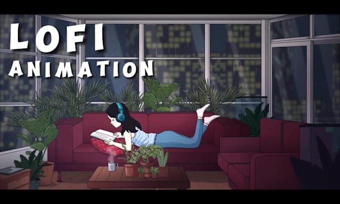 Create lofi loop animation lofi brb loading screen lofi beats video ...