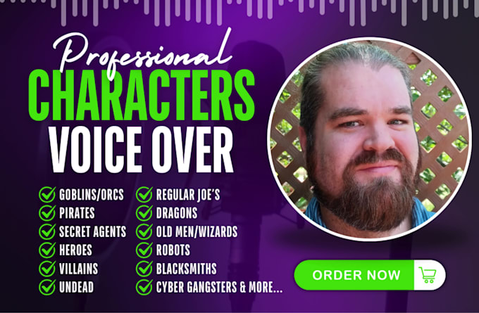 Record a professional male voice over for your characters by Gregc_vo ...