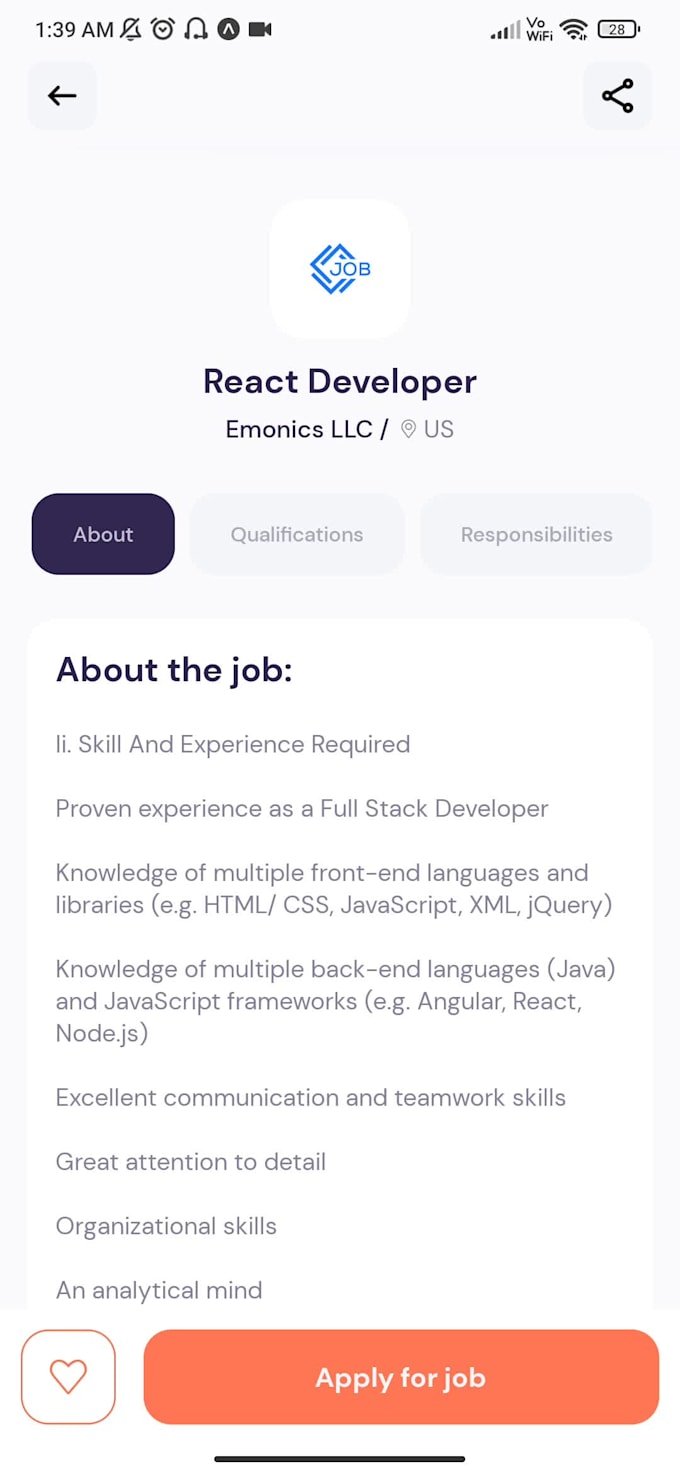 Develop your mobile app in react native expo ios and android by Sumitm211121 | Fiverr
