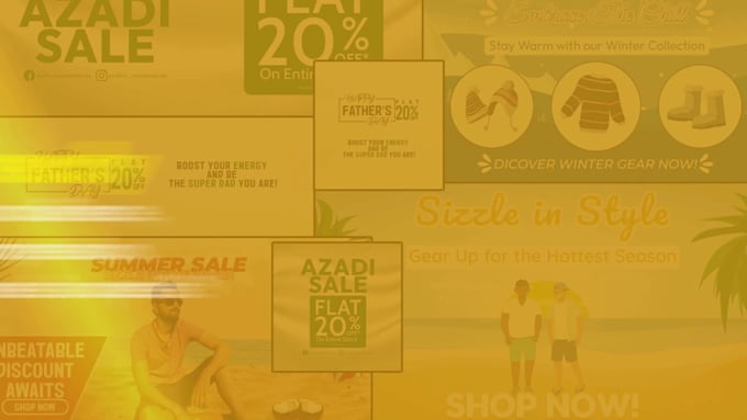 Design unique web banners, sliders, headers, ads by Itsusmanelahi | Fiverr