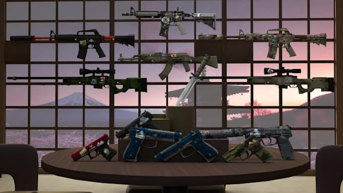 Create a 3d rendered artwork of cs2 skins by Auror3k | Fiverr