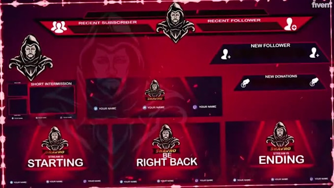 Design streamlab, streamyard, youtube overlay, obs overlay for live ...