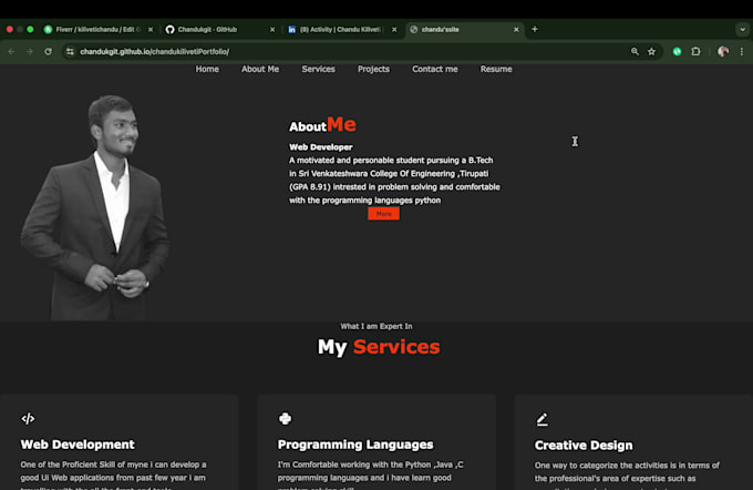 Create a good looking portfolio website for you by Kilivetichandu | Fiverr