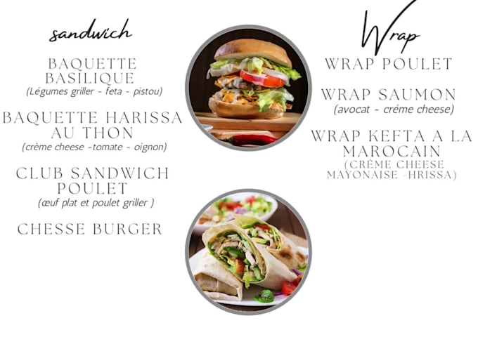 Organize the menu use descriptive language by Nour2231 | Fiverr