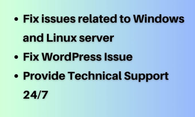 Provide technical support for linux and windows servers by Kahout_96 ...