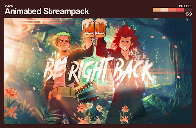 Draw an unique anime stream overlay twitch youtube kick by Sharing_art ...