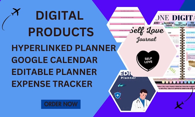 Design custom hyperlinked planner, expense tracker, planner, google calendar by Sophie_amelia2 ...