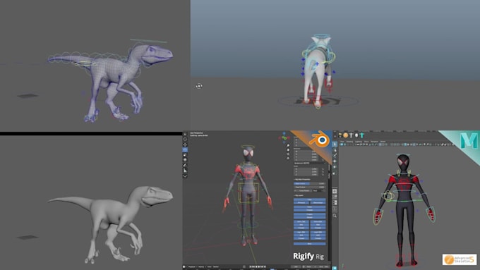 Do professional 3d rigging in blender and maya for animation in 24h by ...