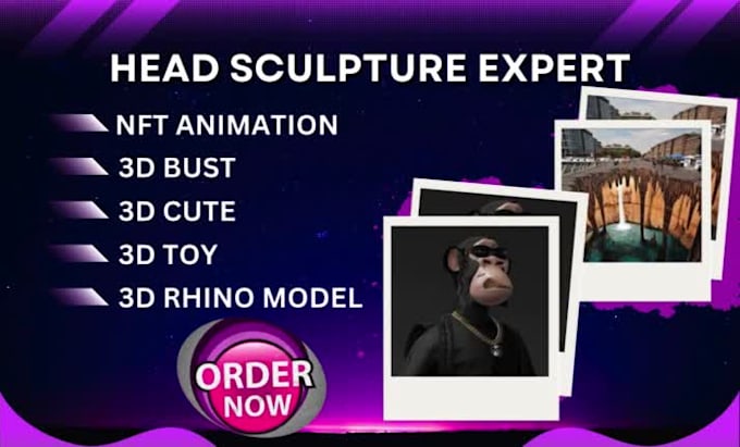 Do nft animation, 3d bust, 3d cute, 3d cartoon model, 3d mascot design ...