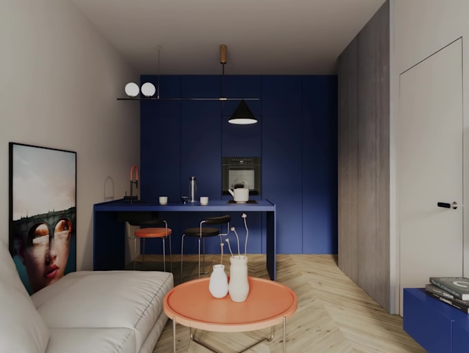 Create high quality 3d renderings, apartment, interior design by ...