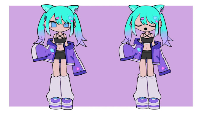 Character part separation and live2d rigging services by Pochimin | Fiverr