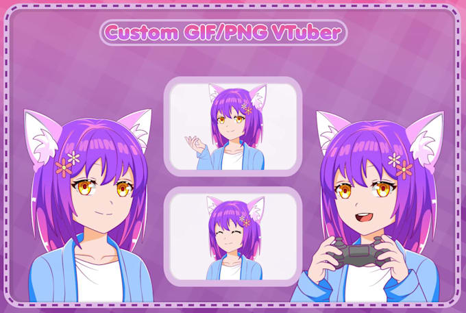 Draw custom png tuber or giftuber for vtuber streamer by Braveshine ...