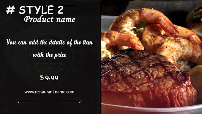 Create an animated restaurant menu display video by Sak4vg | Fiverr