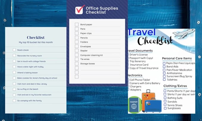 Create a personalized checklist by Renhaytaylor | Fiverr