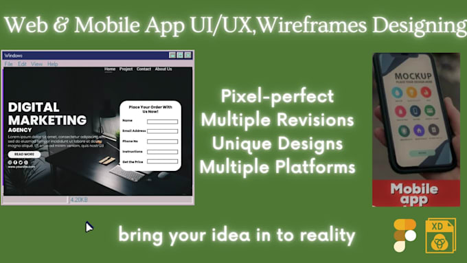 Design wireframes ui ux for mobile and website on xd figma by Hadi ...