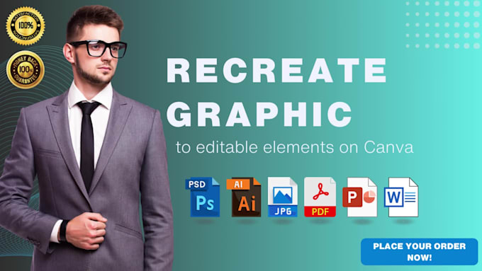 Redesign, recreate into editable elements on canva by Bey0nddesign | Fiverr