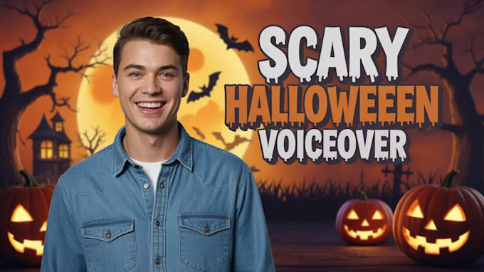 Create a spooky halloween voiceover with creepy horror effects and dark ...